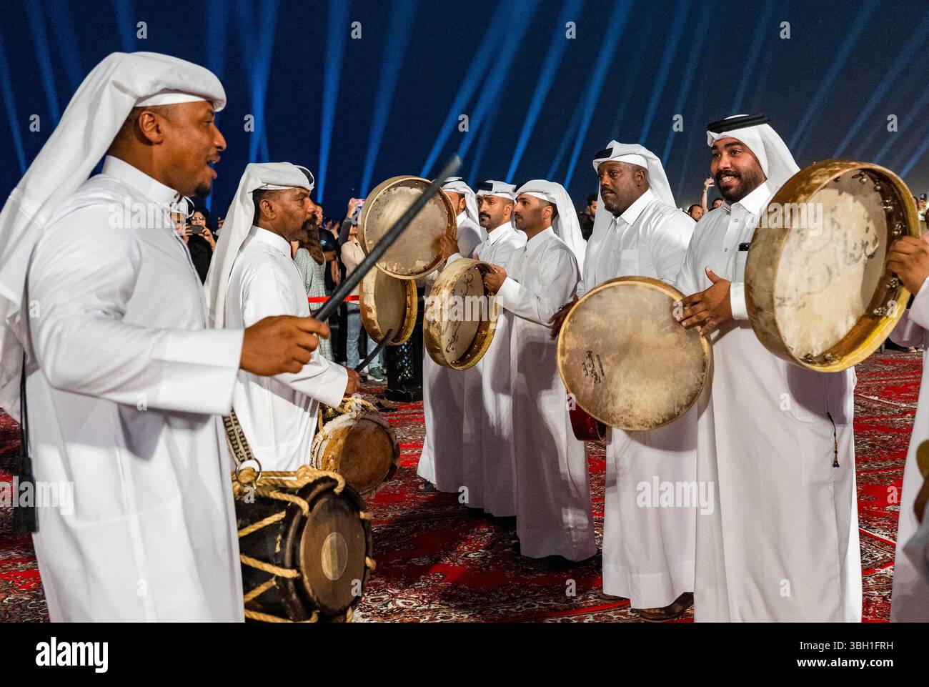 Doha, Qatar. 07th June, 2025. Qatari artists perform a traditional ...