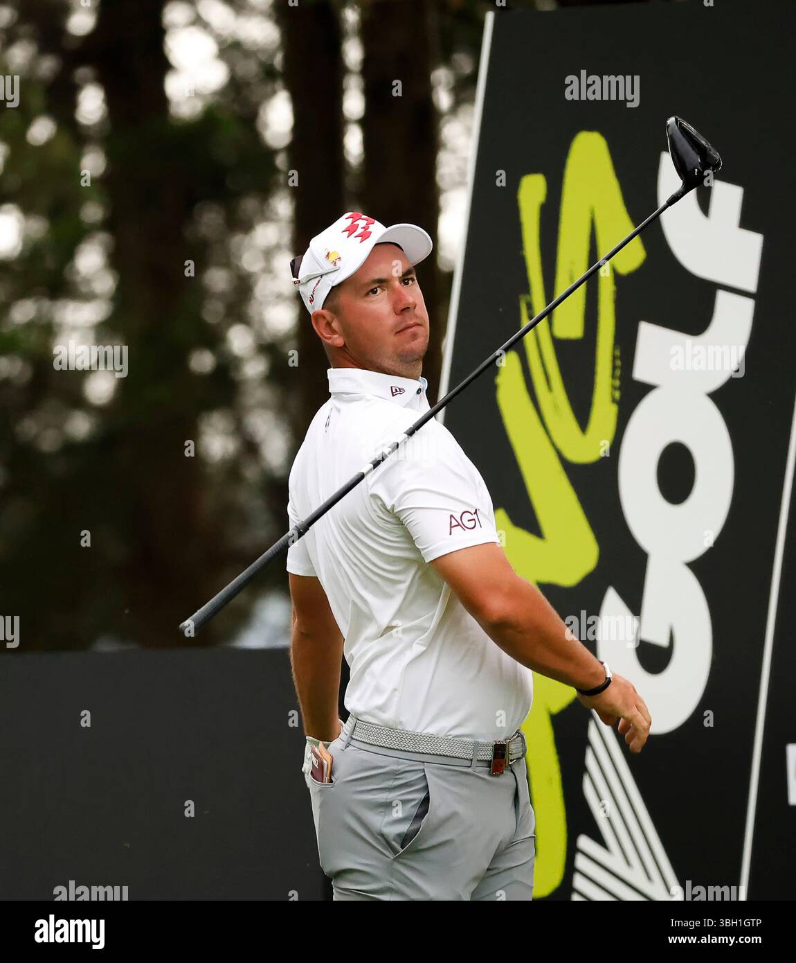 June 6, 2025: Lucas Herbert of Ripper GC lets go of his club after ...