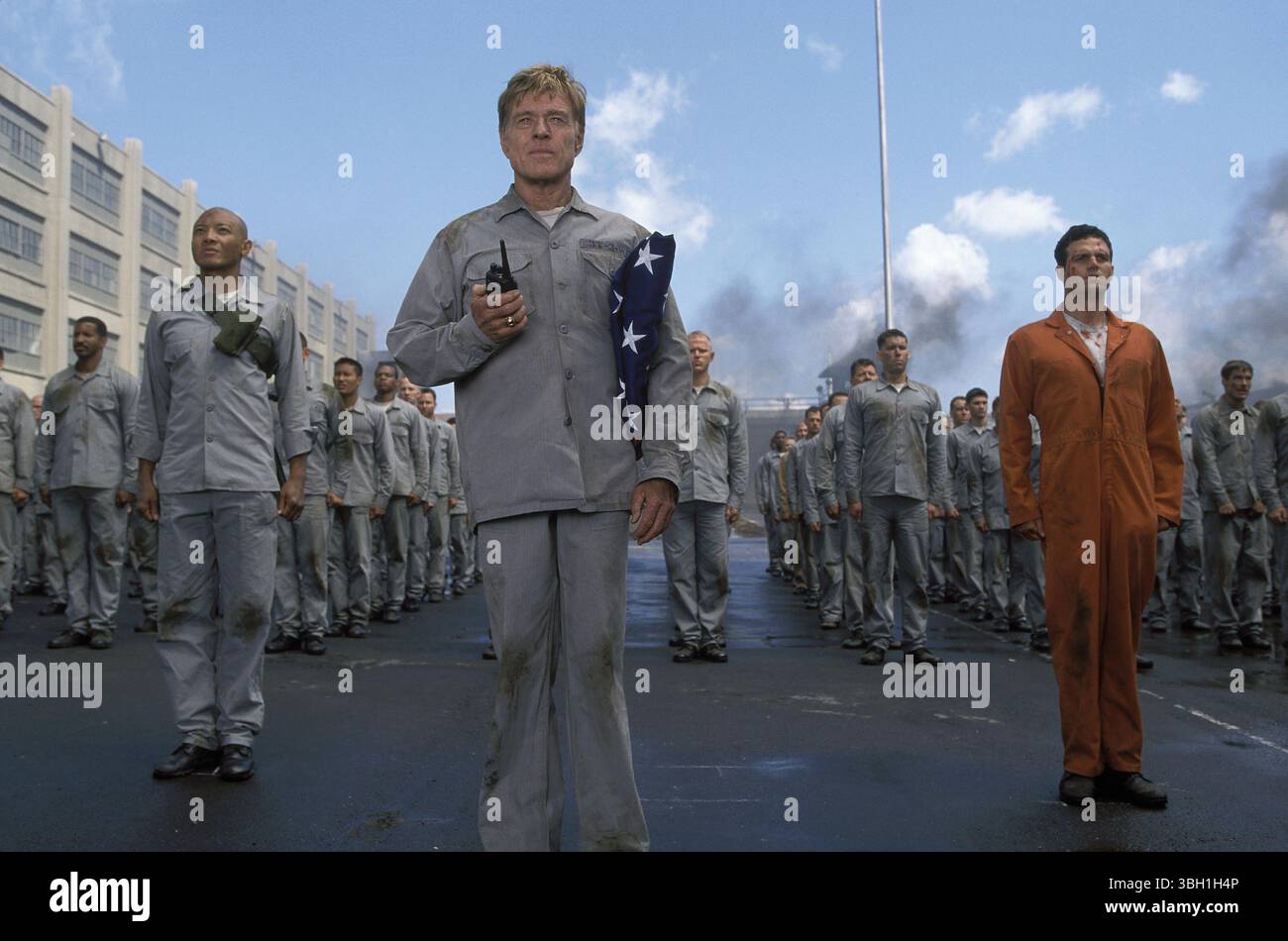 Prisoner Irwin (ROBERT REDFORD), flanked by fellow prisoners Dellwo ...