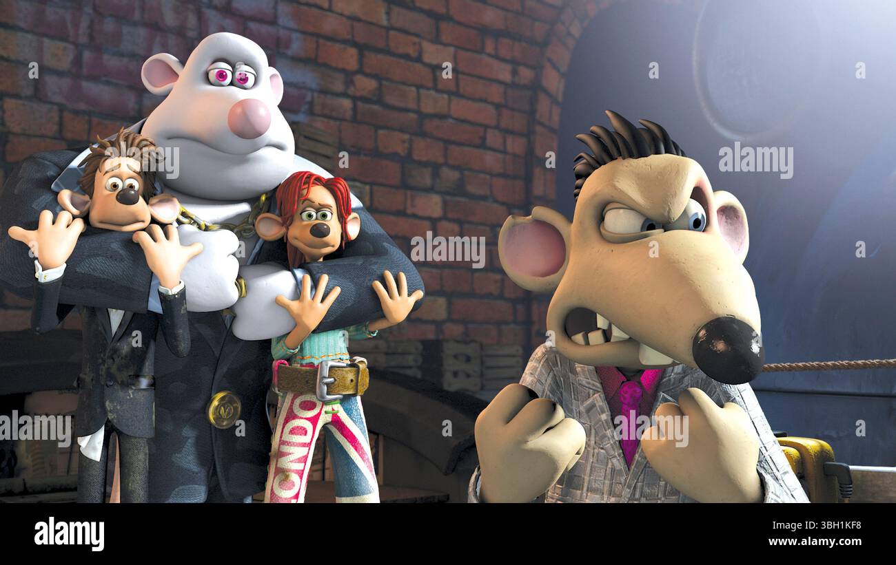 Studio Publicity Still from "Flushed Away" Roddy, Rita, Whitey, Spike ...