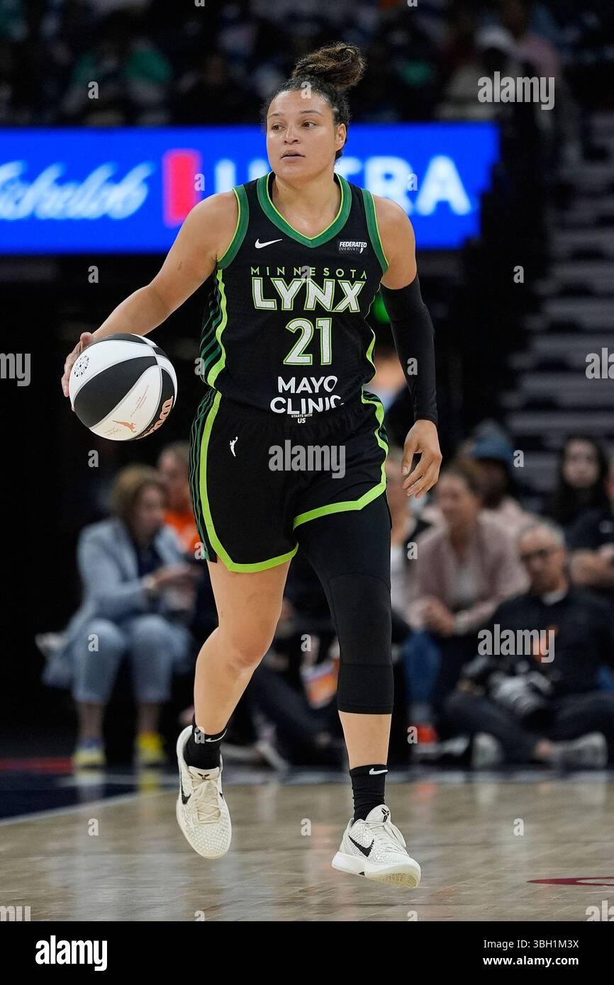 Minnesota Lynx guard Kayla McBride (21) dribbles down the court during ...