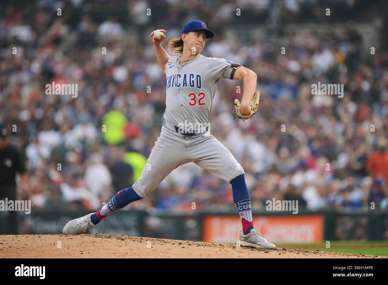 Chicago Cubs pitcher Ben Brown throws against the Detroit Tigers in the ...
