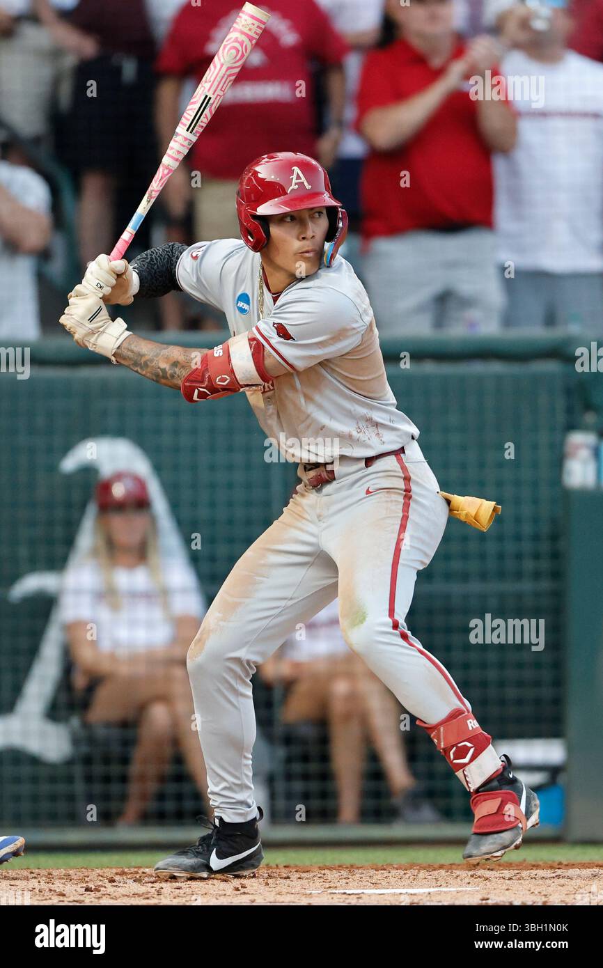 FAYETTEVILLE, AR - MAY 31: Arkansas Razorbacks infielder Wehiwa Aloy (9 ...
