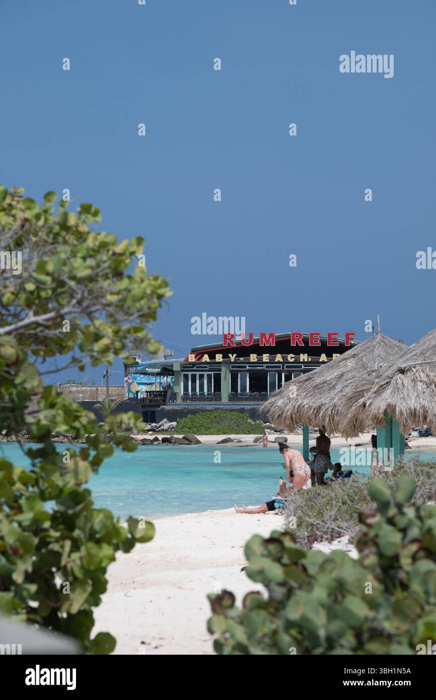 Rum Reef Bar and Restaurant, Baby Beach Aruba Stock Photo - Alamy