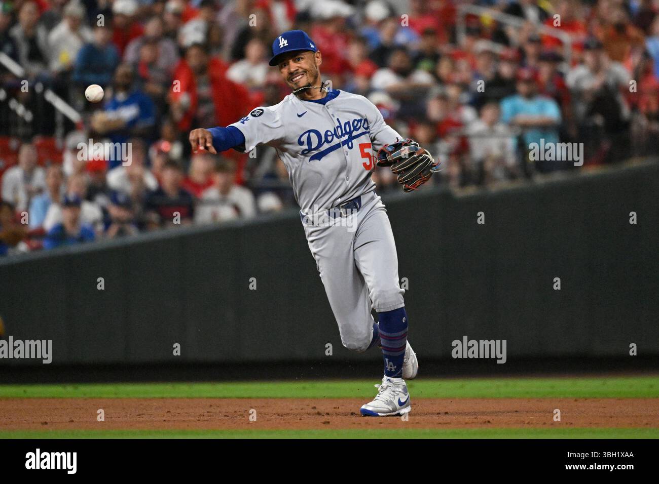 Los Angeles Dodgers shortstop Mookie Betts throws out St. Louis ...