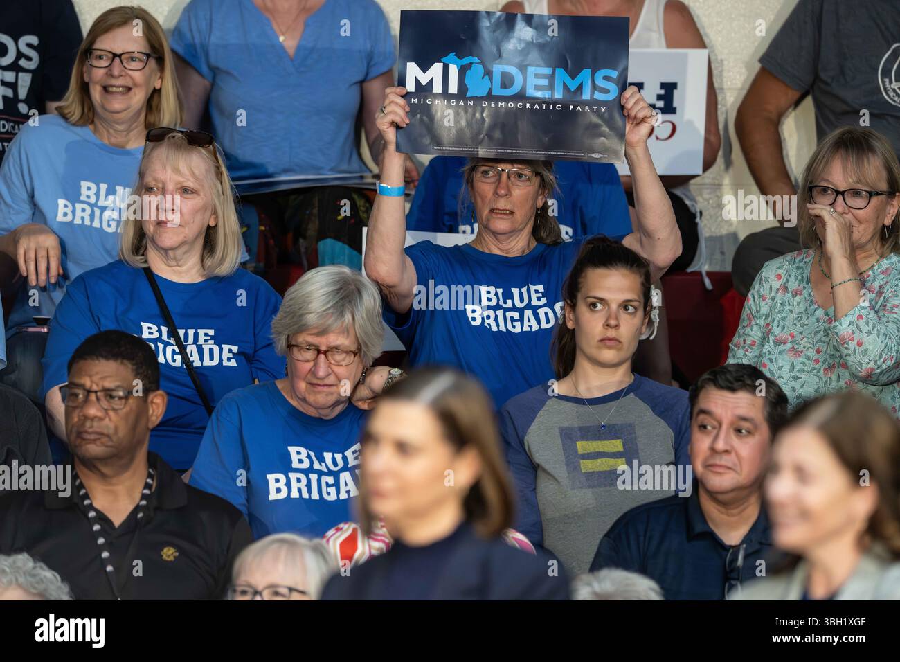 Lansing, Michigan, USA. 6th June, 2025. Attendees cheer at a Town Hall ...