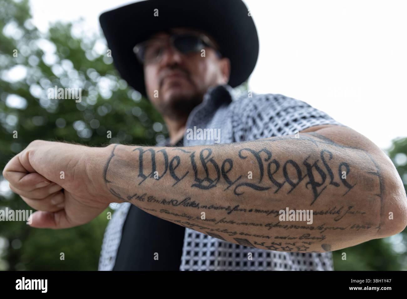 Washington, District Of Columbia, USA. 6th June, 2025. A tattoo written ...