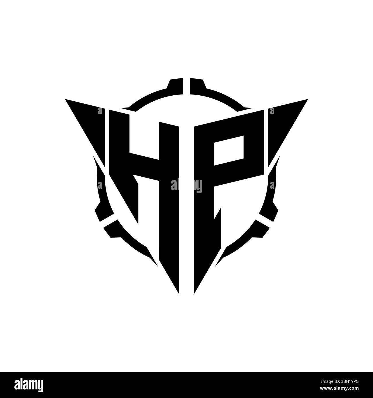 HP Gaming Logo Initial with geometric modern Triangle rounded Scope ...