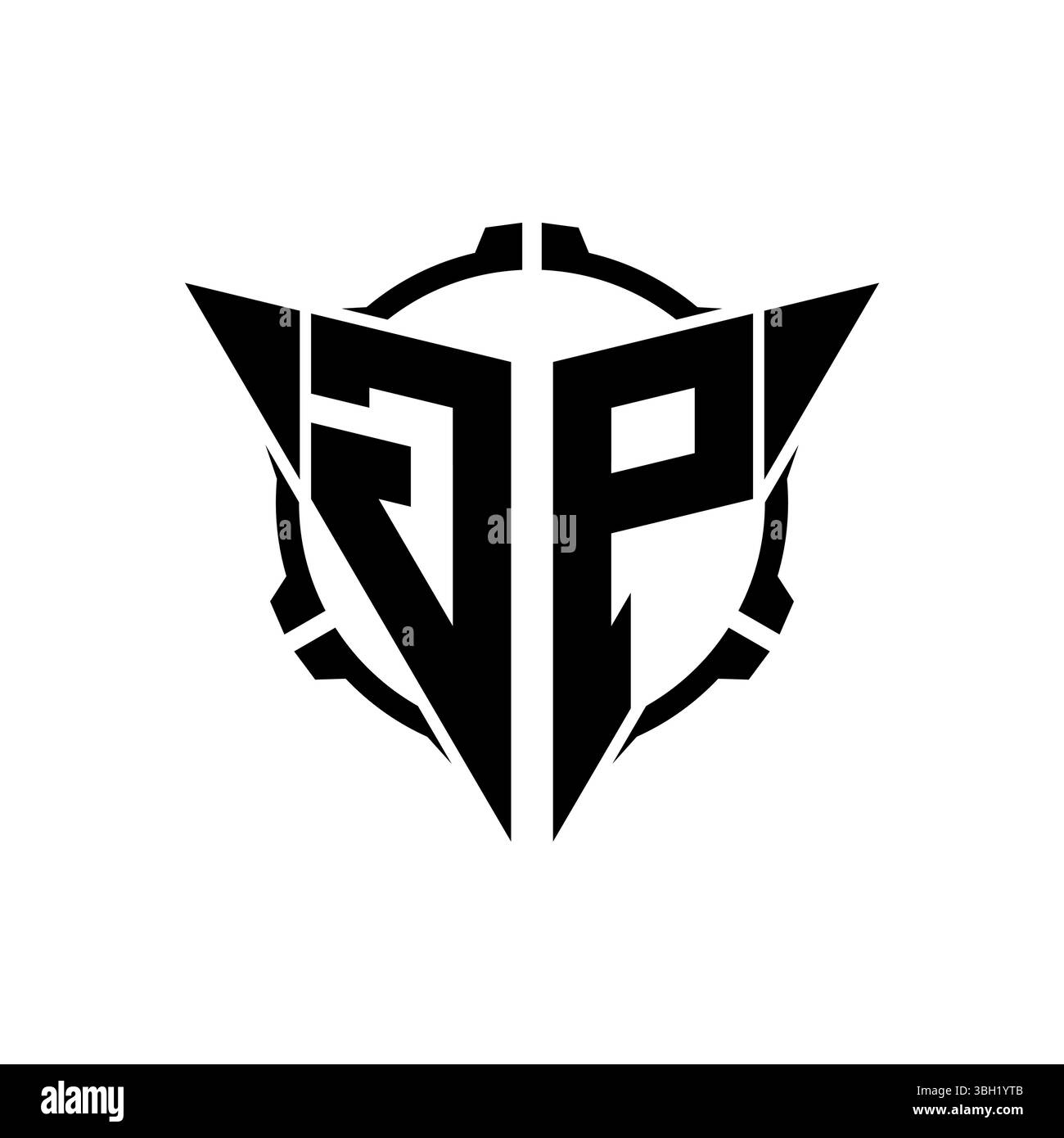 GP Gaming Logo Initial with geometric modern Triangle rounded Scope ...