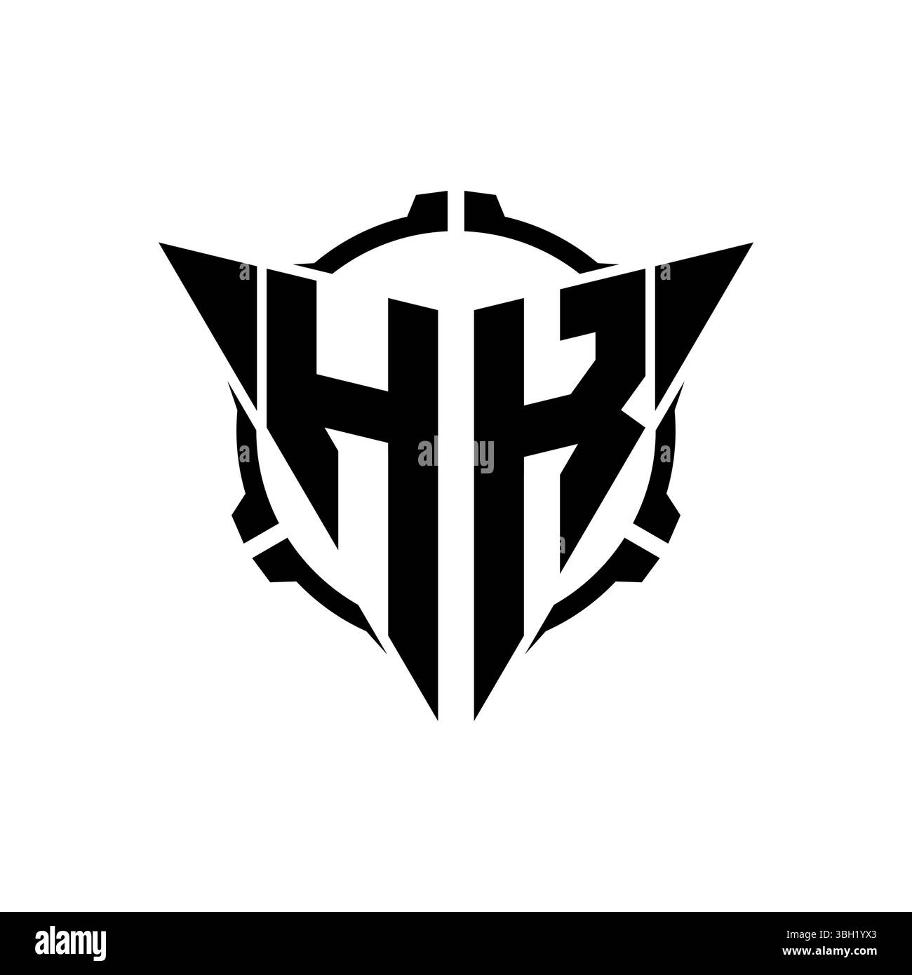 HK Gaming Logo Initial with geometric modern Triangle rounded Scope Sniper Tactical style design ...