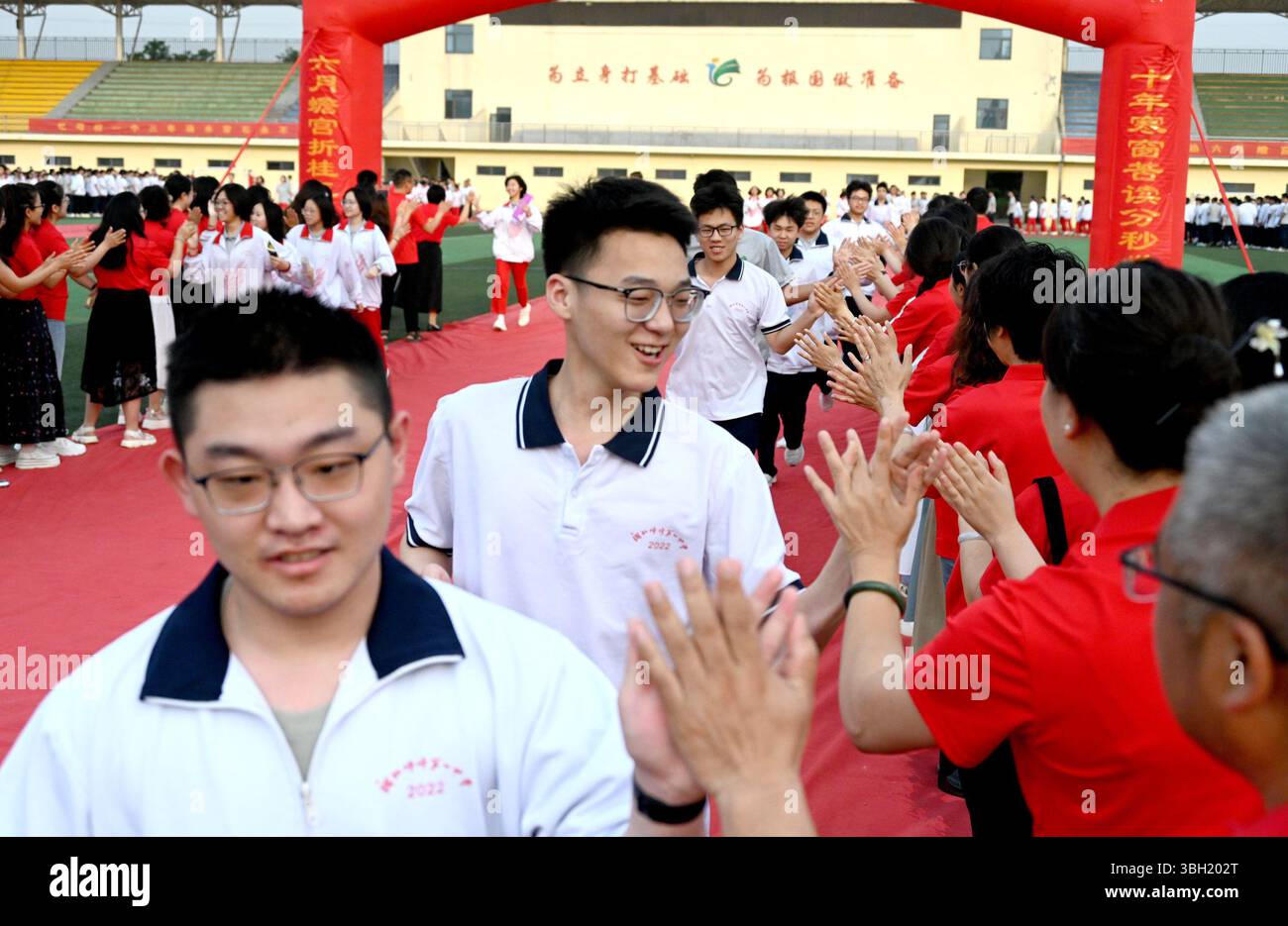 HANDAN, CHINA - JUNE 7, 2025 - Teachers and students taking the college ...