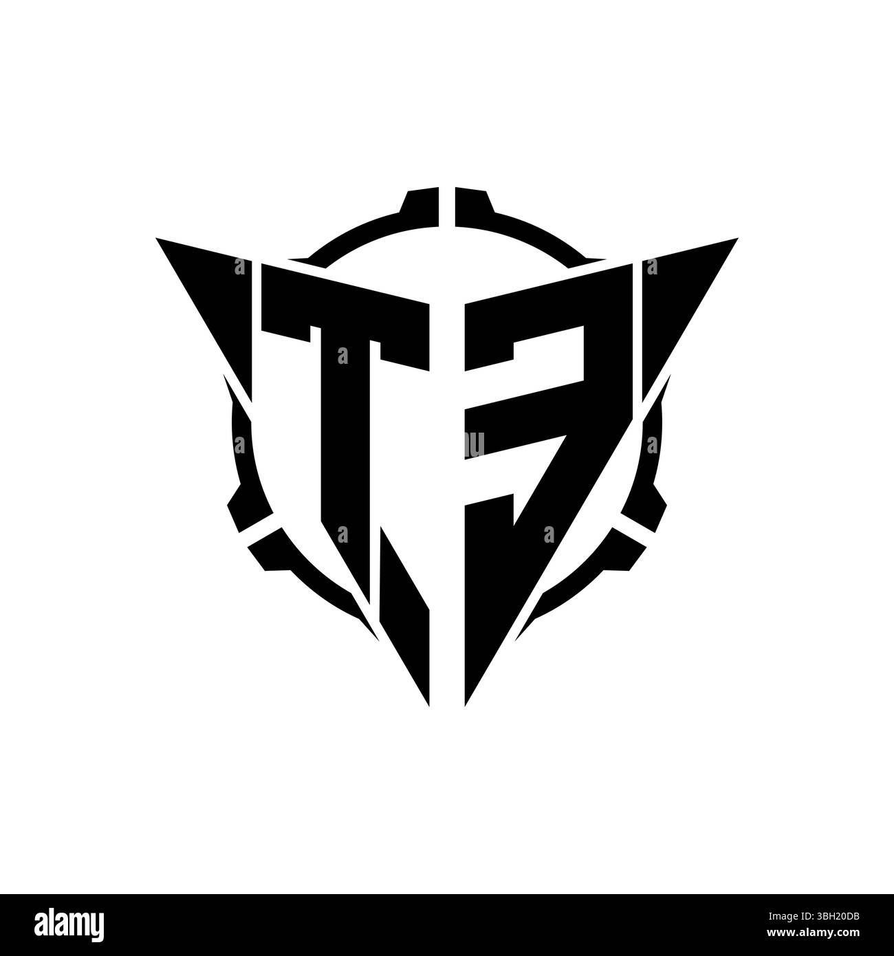 TE Gaming Logo Initial with geometric modern Triangle rounded Scope ...