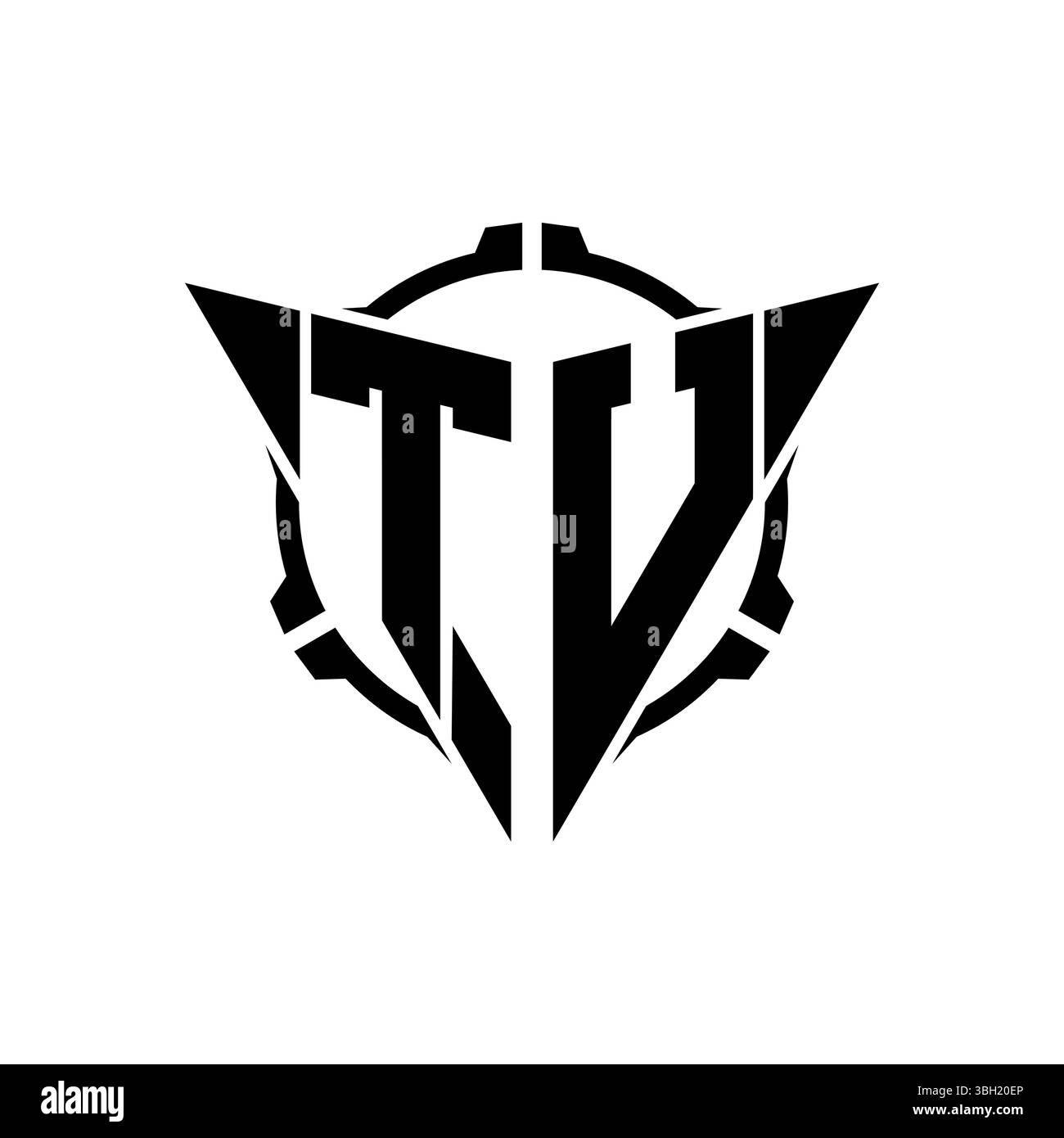 TU Gaming Logo Initial with geometric modern Triangle rounded Scope ...