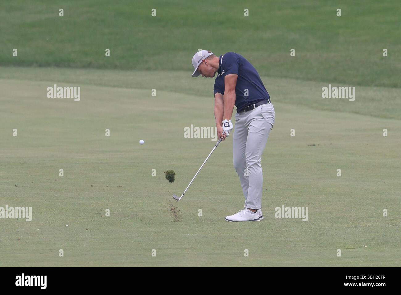 June 06, 2025: Matti Schmid takes an iron shot during the second round ...
