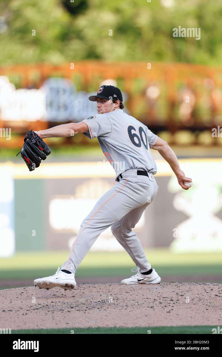 Columbus Clingstones starting pitcher J.R. Ritchie (60) in action ...
