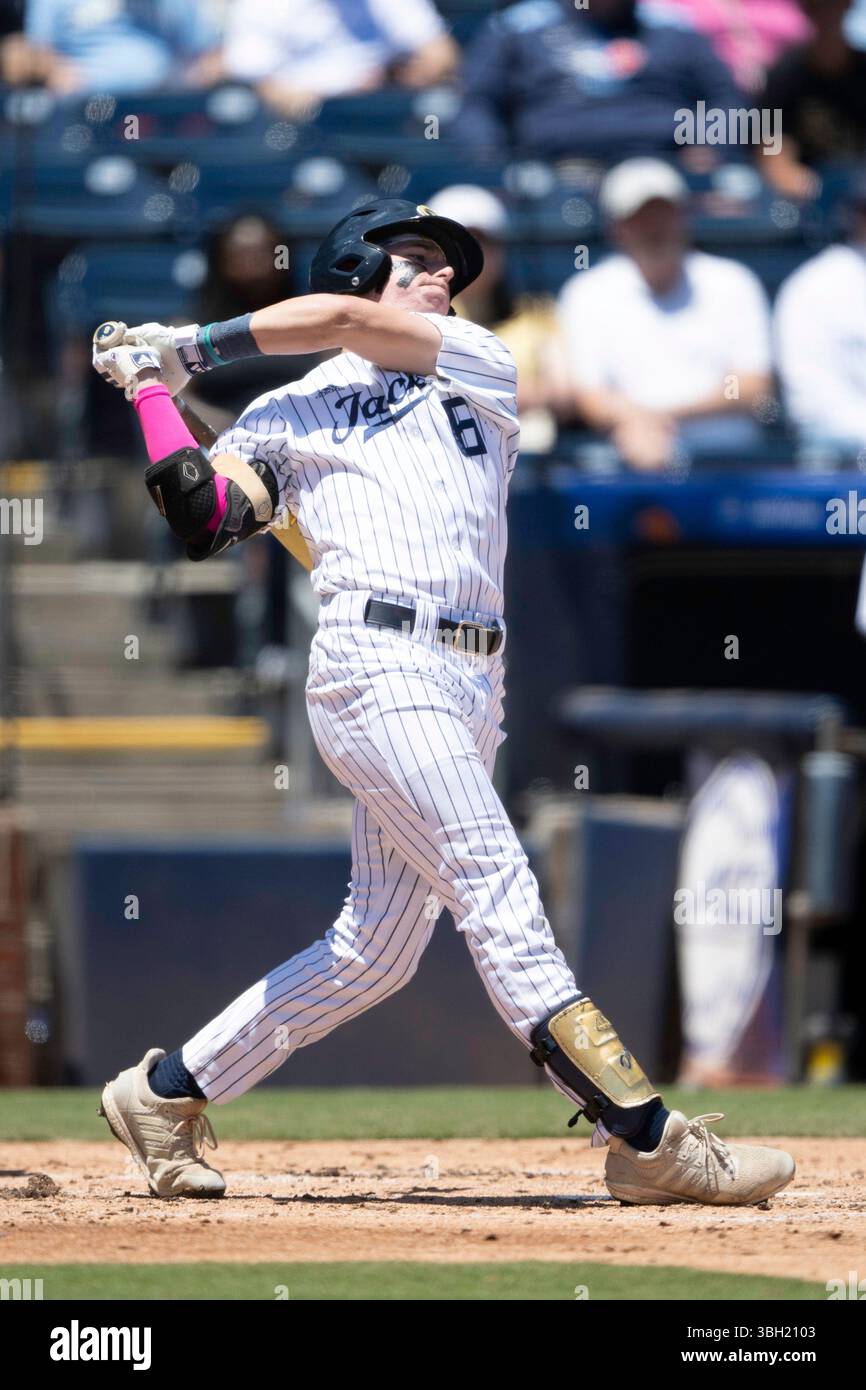 Caleb Daniel (6) of the Georgia Tech Yellow Jackets at bat in an ACC ...