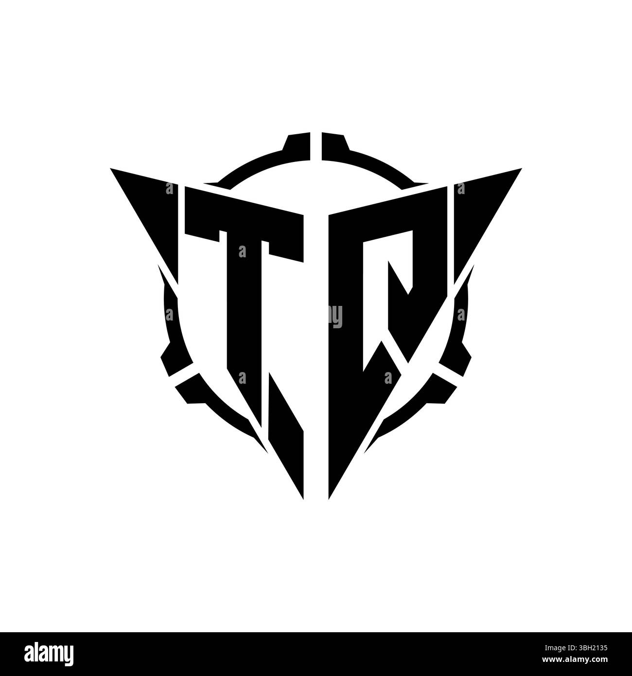 TQ Gaming Logo Initial with geometric modern Triangle rounded Scope ...
