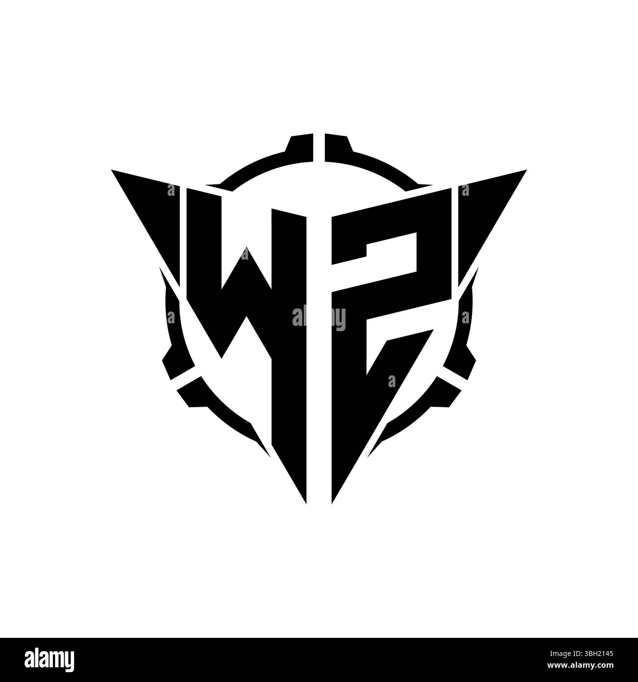 WZ Gaming Logo Initial with geometric modern Triangle rounded Scope ...
