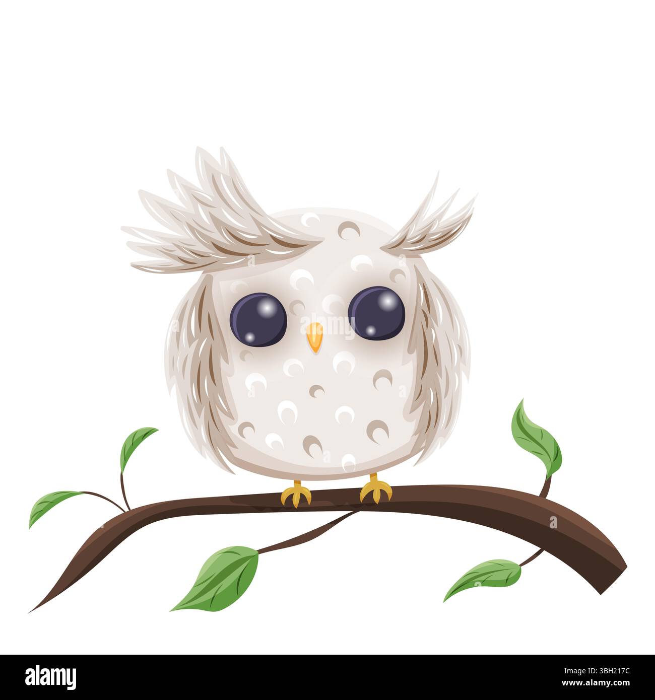 Adorable cartoon owl sitting Stock Vector Images - Alamy