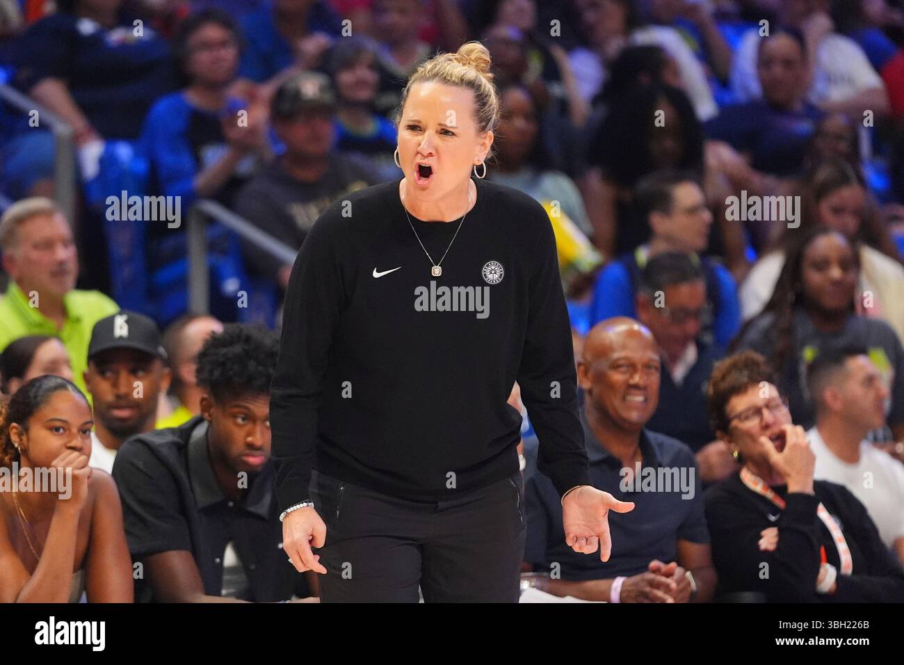 Los Angeles Sparks head coach Lynne Roberts yells during the second ...