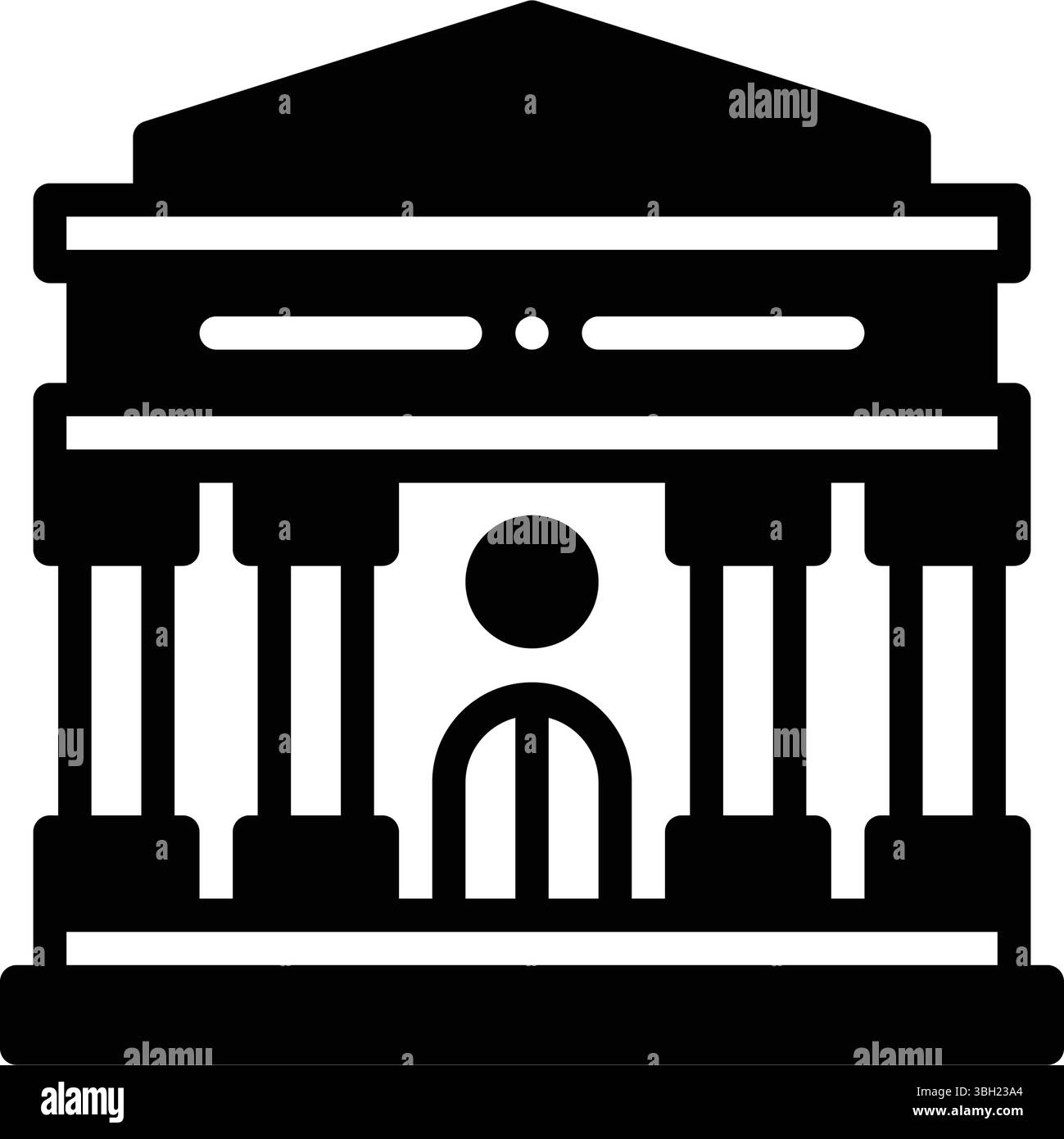 Bank silhouette icon institution Cut Out Stock Images & Pictures - Alamy