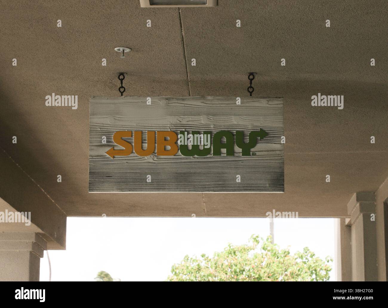 Maui, HI - October 22, 2024: Subway sandwiches name signboard Stock ...