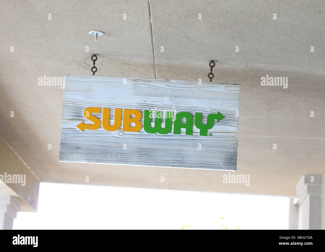 Maui, HI - October 22, 2024: Subway sandwiches name signboard Stock ...