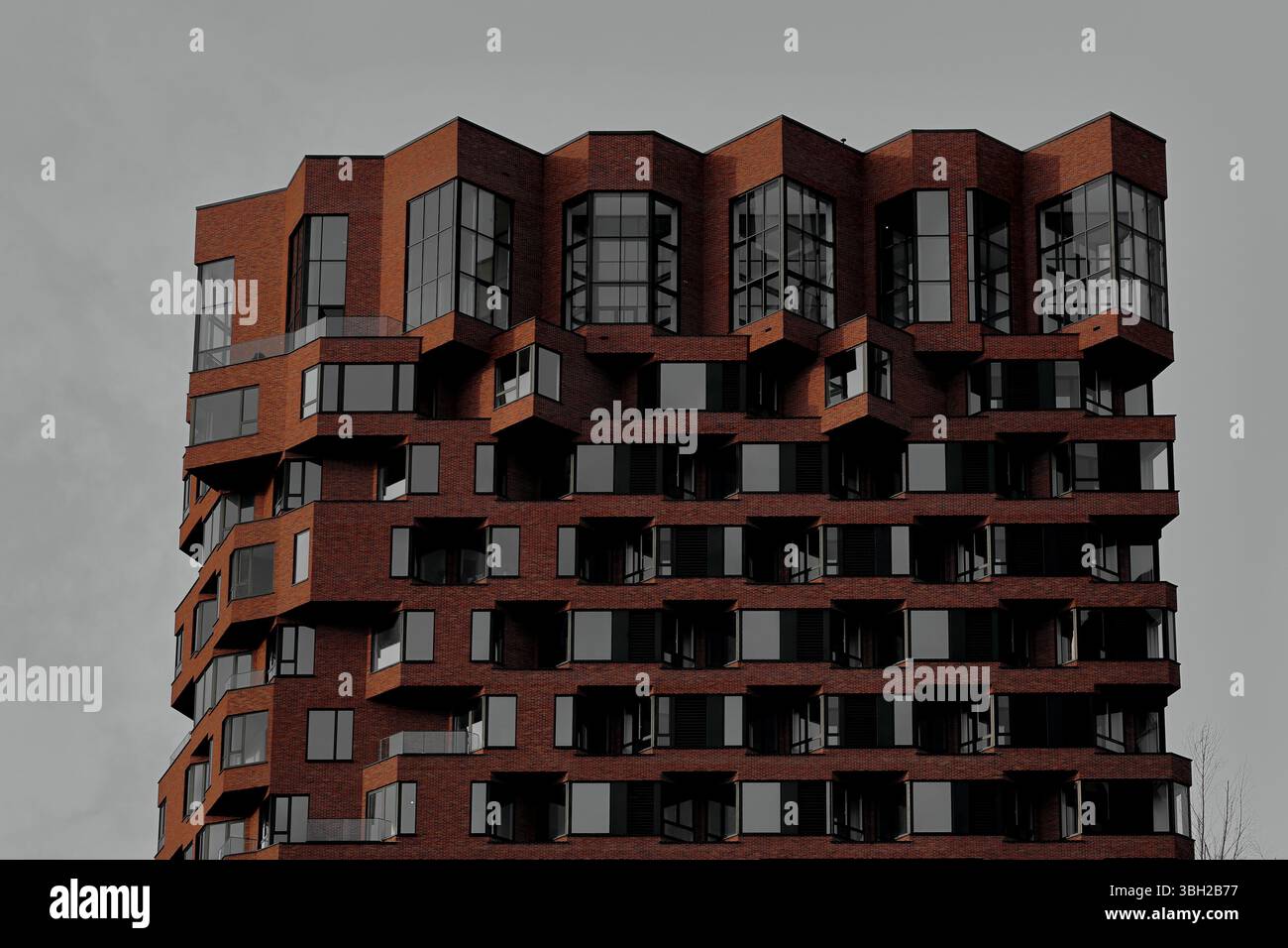 A unique contemporary brick apartment tower in Zuidas, Amsterdam ...