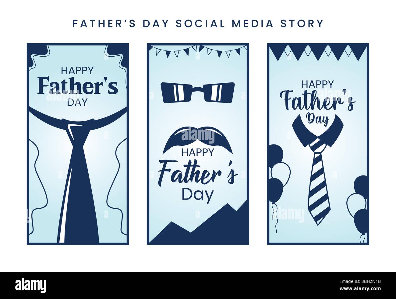 Set of Father's Day Story Templates Social Media Banner Designs Modern ...