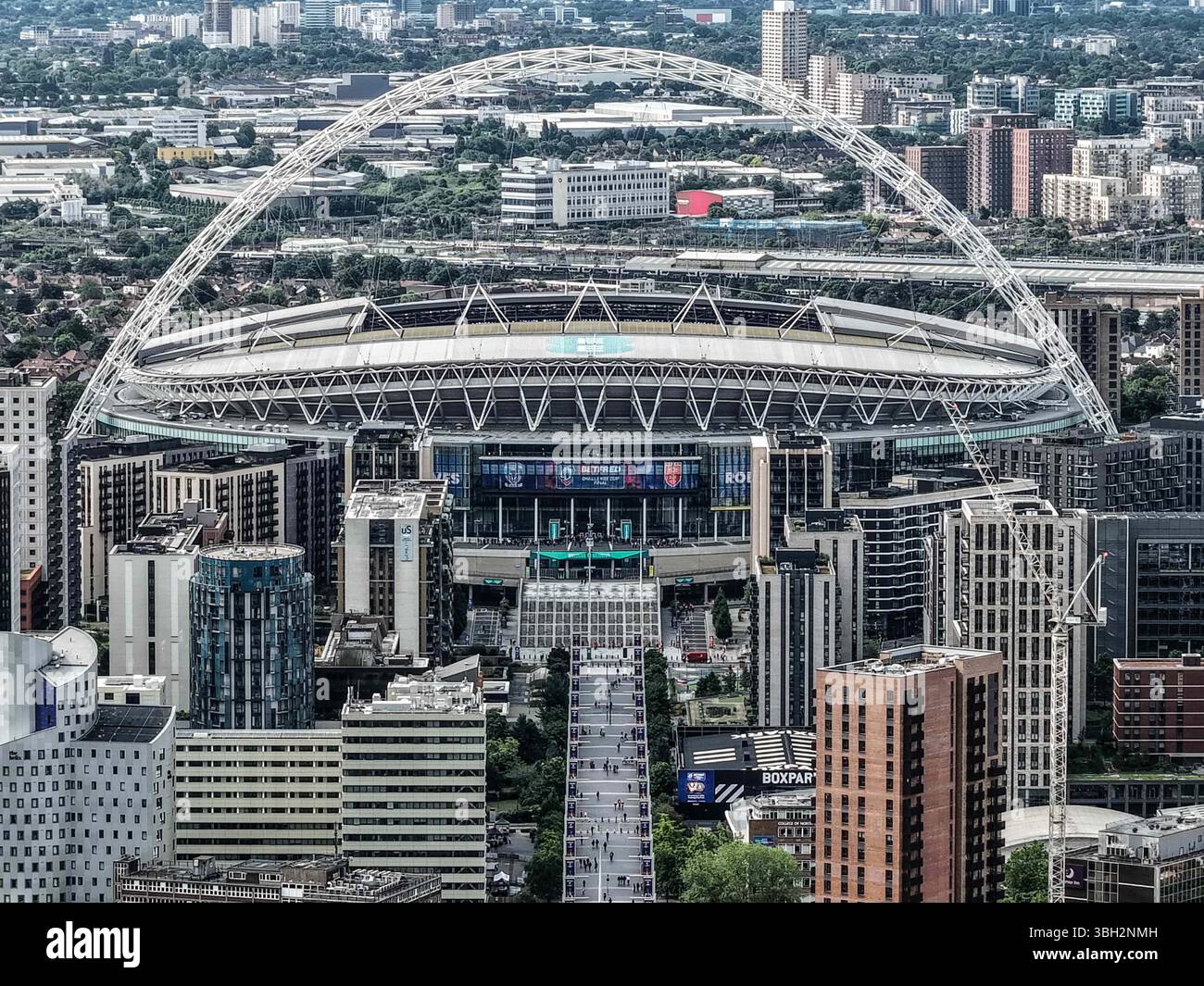 An aerial view of Wembley Stadium ahead of the Betfred Challenge Cup ...