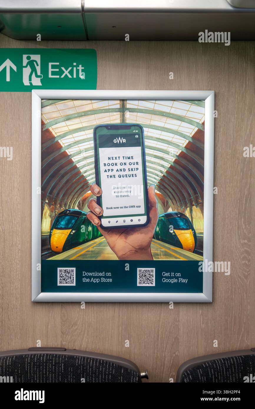 GWR train poster for ticket App using Google Pay, onboard Great Western ...