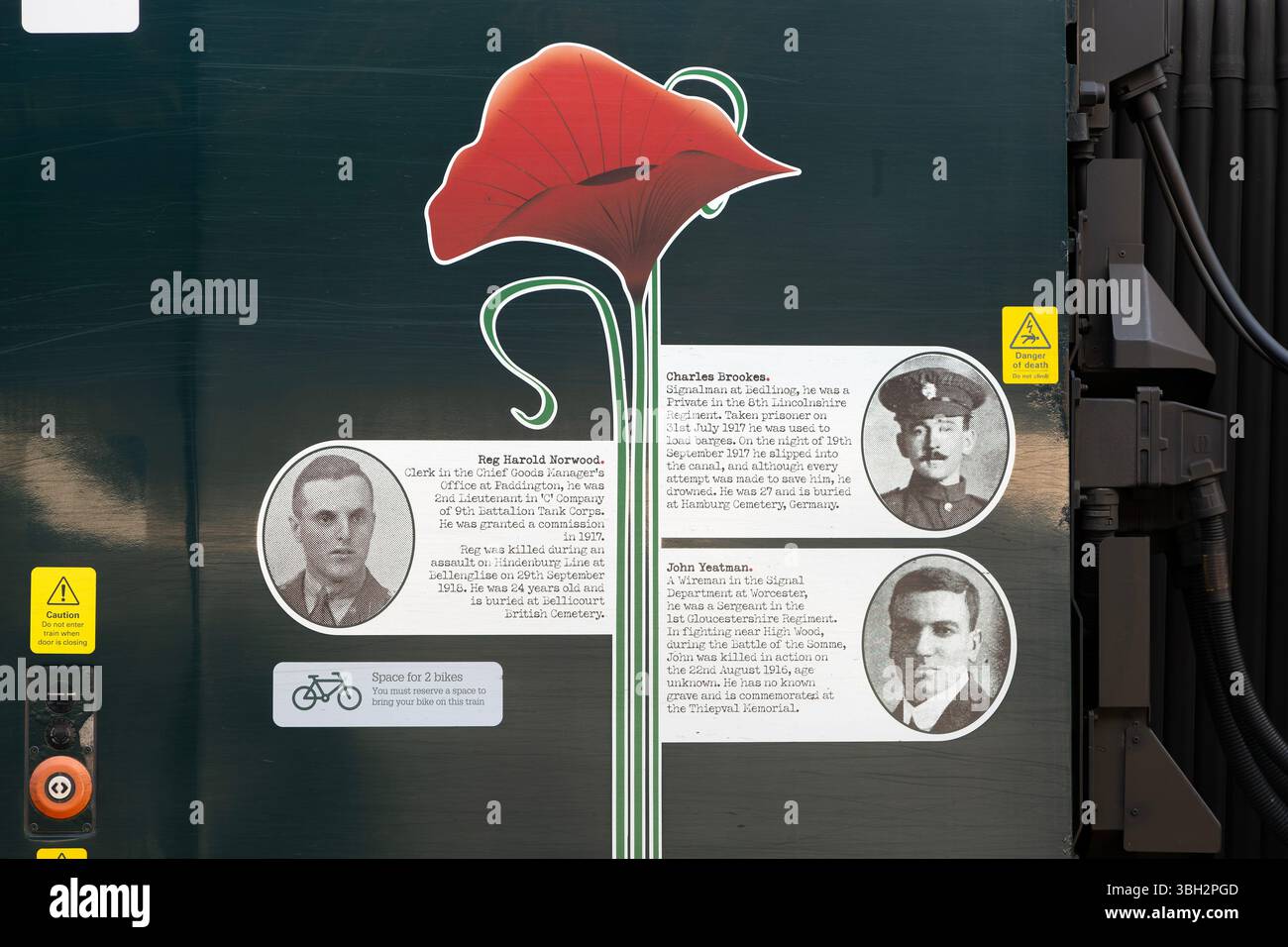 First World War remembrance staff biographies on side of Great Western ...