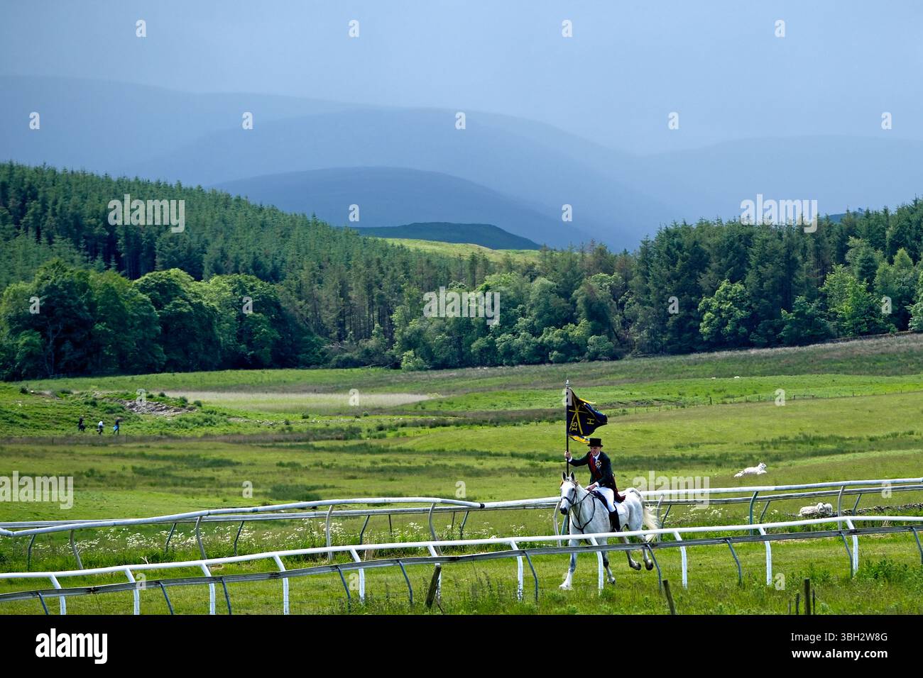 Friday 6 June 2025 Hawick Common Riding 2025, Cornet Jack Scott leads ...