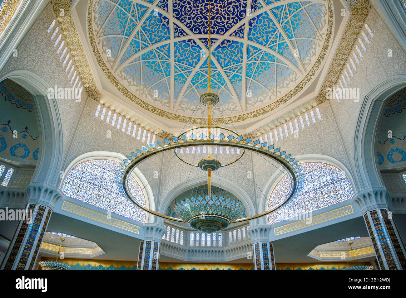 Astana, Kazakhstan - May 21,2025: Interior view of the dome and ...