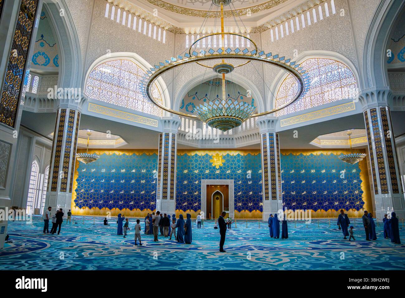 Astana, Kazakhstan - May 21,2025: Interior of the central mosque in ...