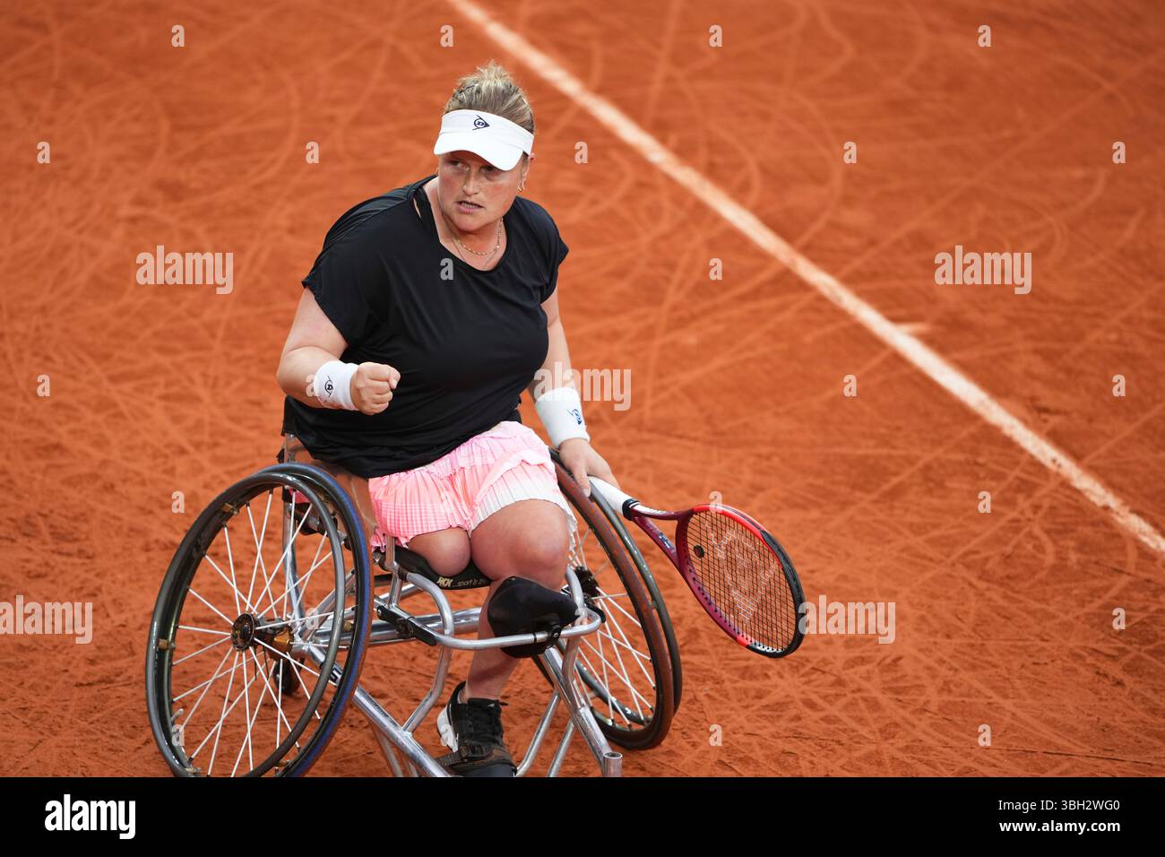Aniek Van Koot of the Netherlands reacts during wheelchair final match ...