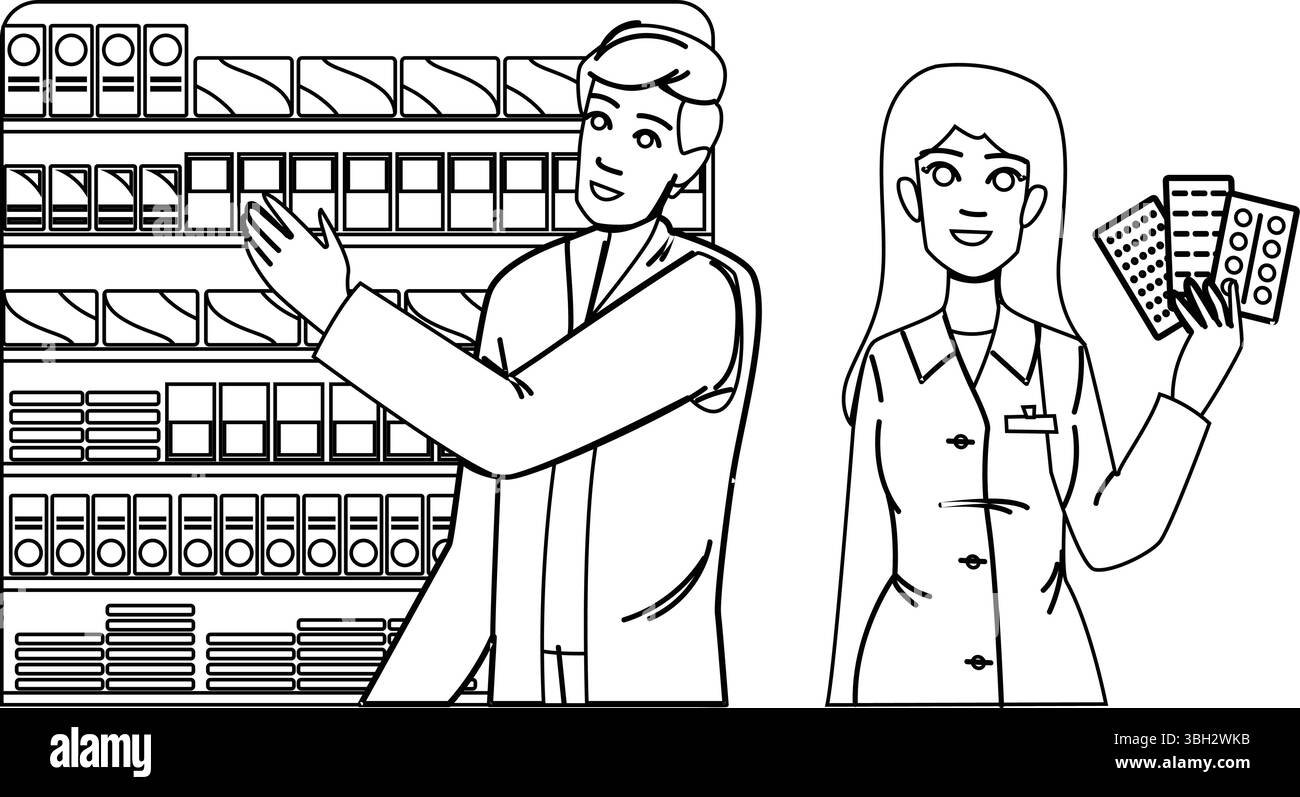 Drug farmacist medication vector health man hi-res stock photography ...