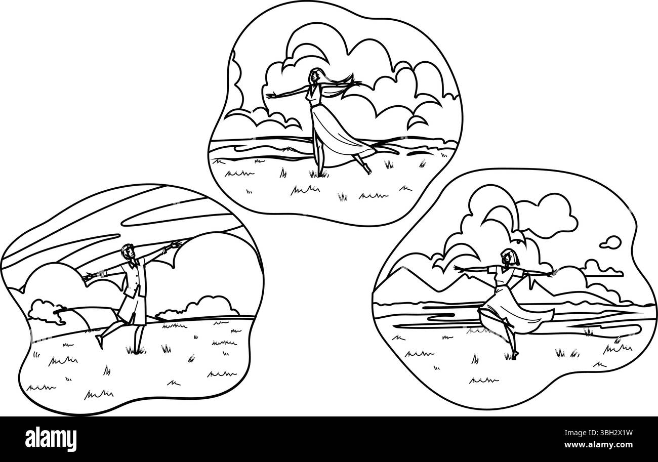 nature field spinning joyfully vector Stock Vector Image & Art - Alamy