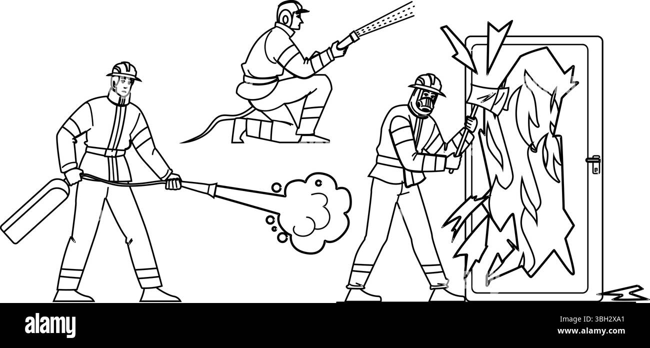 hero firefighter vector Stock Vector Image & Art - Alamy