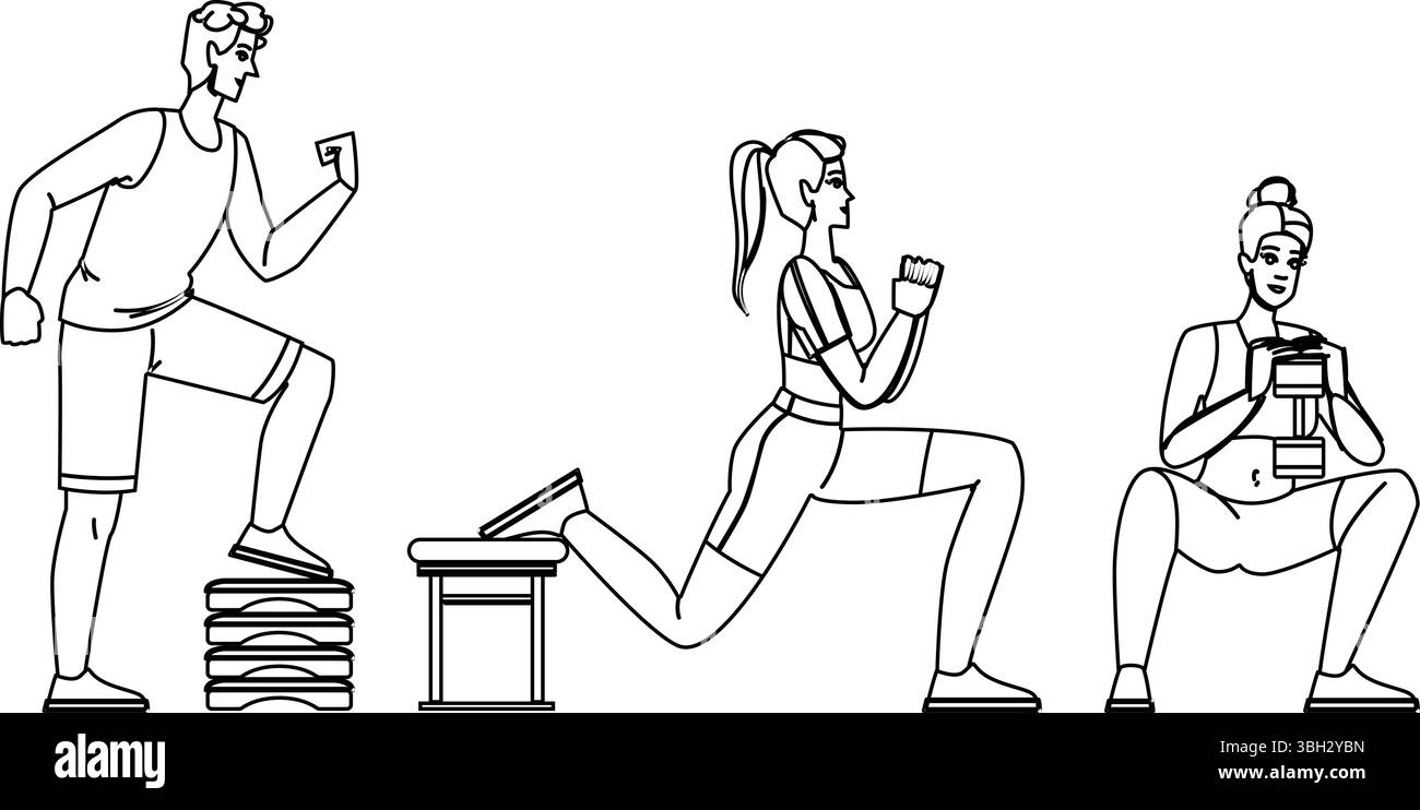 Leg exercises Black and White Stock Photos & Images - Alamy