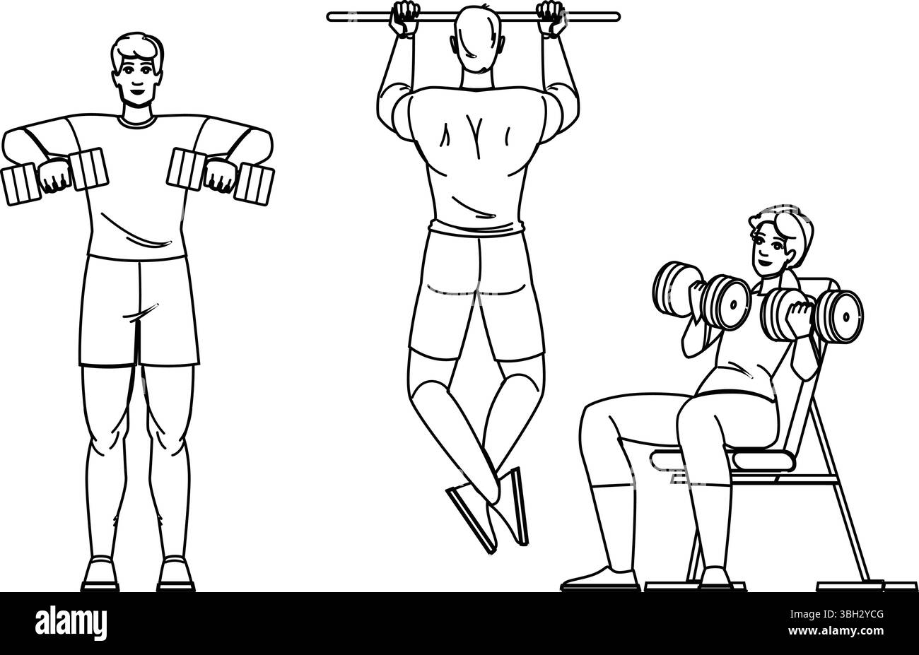 curl fitness exercises arm vector Stock Vector Image & Art - Alamy