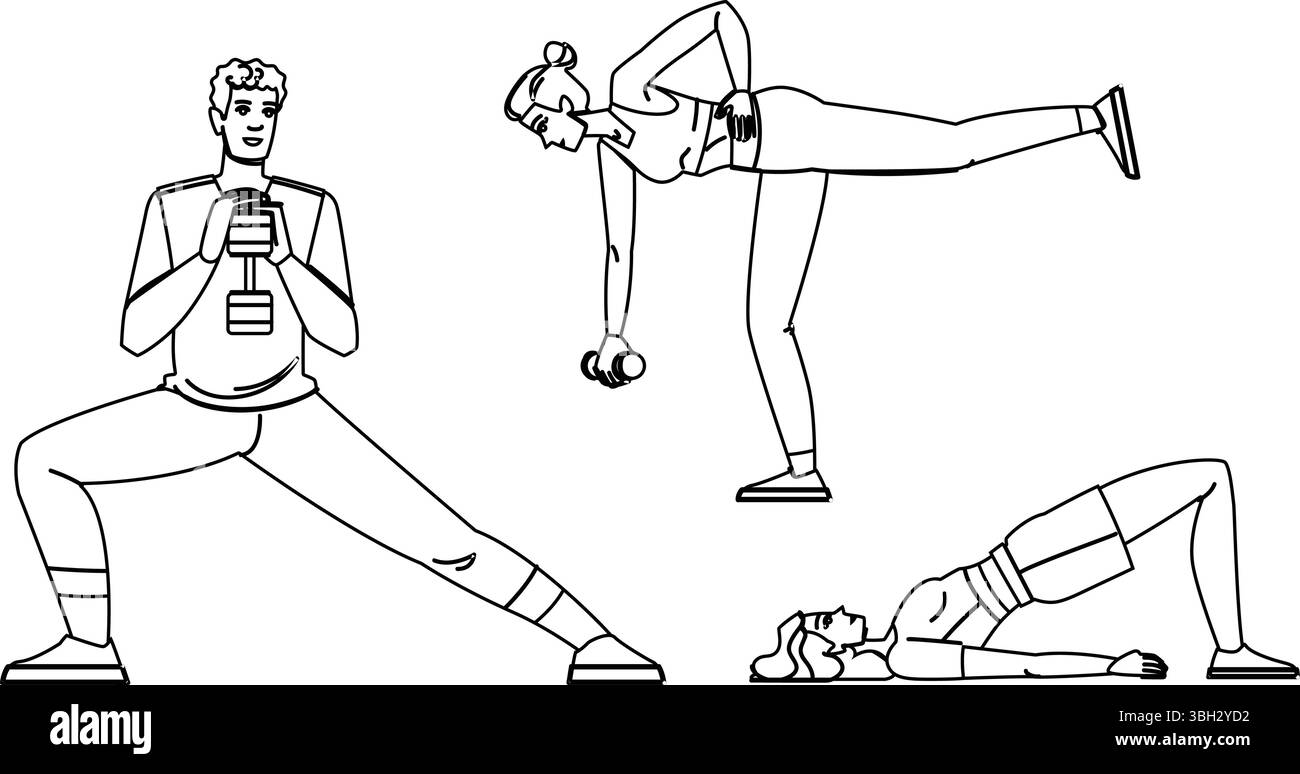 Leg exercises Black and White Stock Photos & Images - Alamy