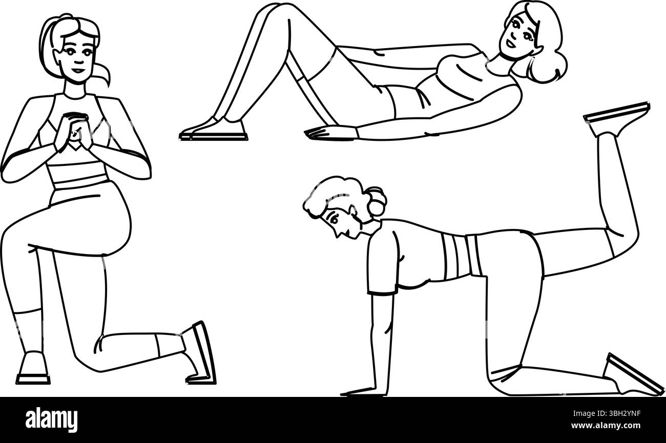 step fitness exercises leg vector Stock Vector Image & Art - Alamy