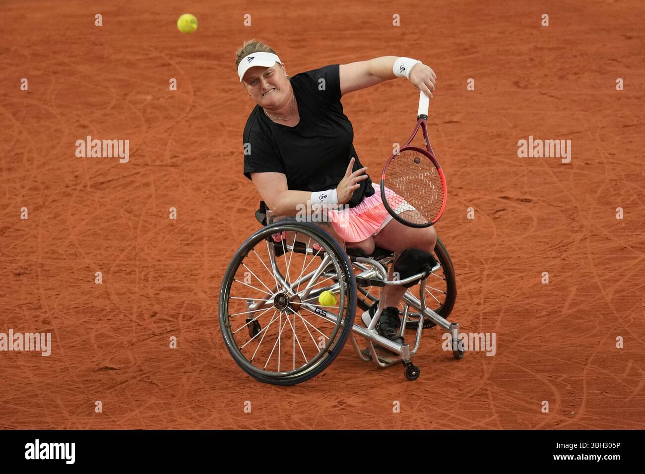 Netherlands' Aniek Van Koot plays a shot against Japan's Yui Kamiji ...