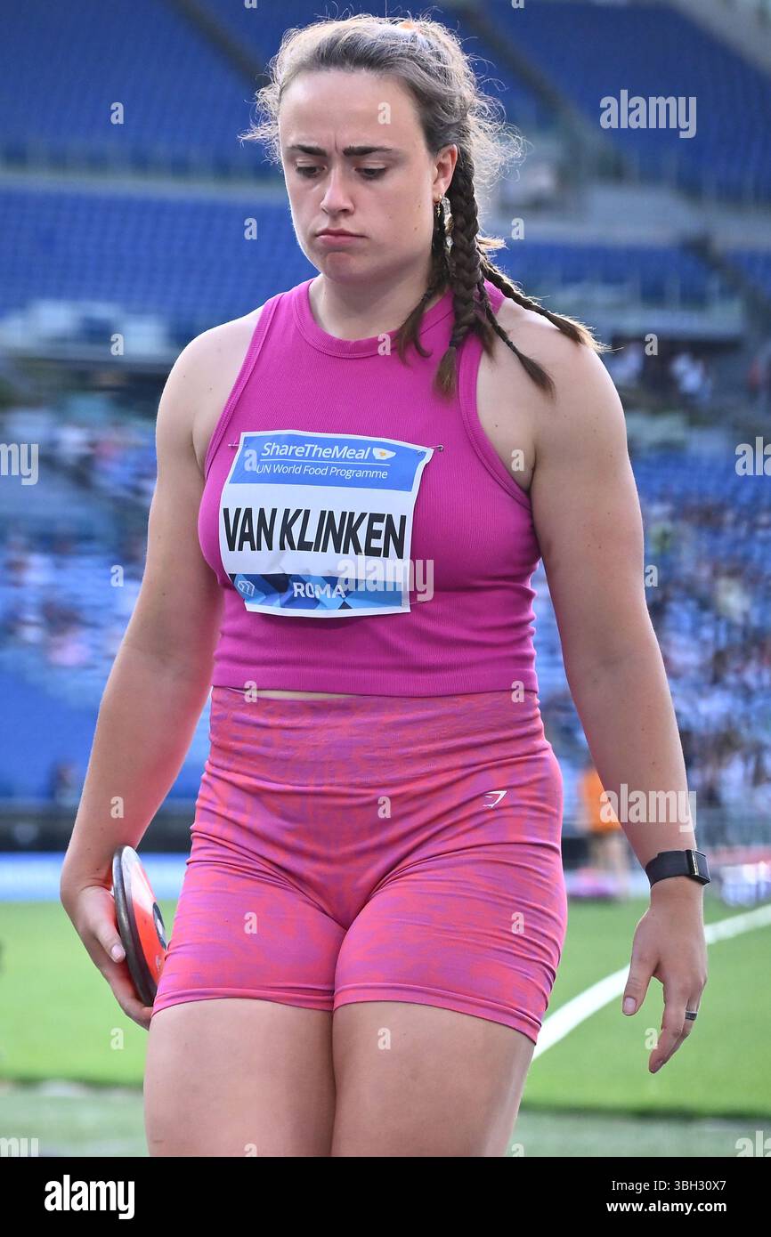 Jorinde van KLINKEN (NED) competes in the Discus Throw Women during the ...