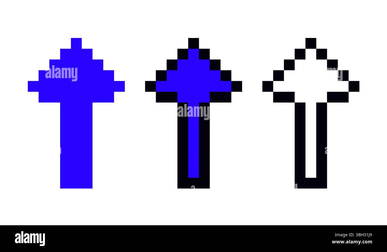 Arrow pixel art simple hand drawn minimalist illustration with cute 8 ...