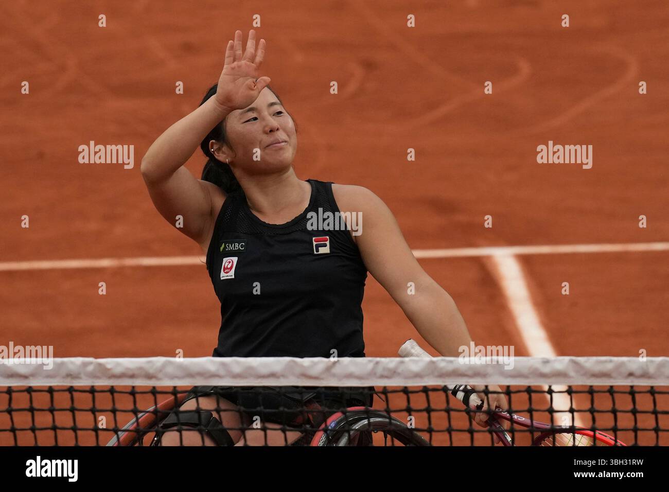 Japan's Yui Kamiji celebrates as she won the women's wheelchair singles ...