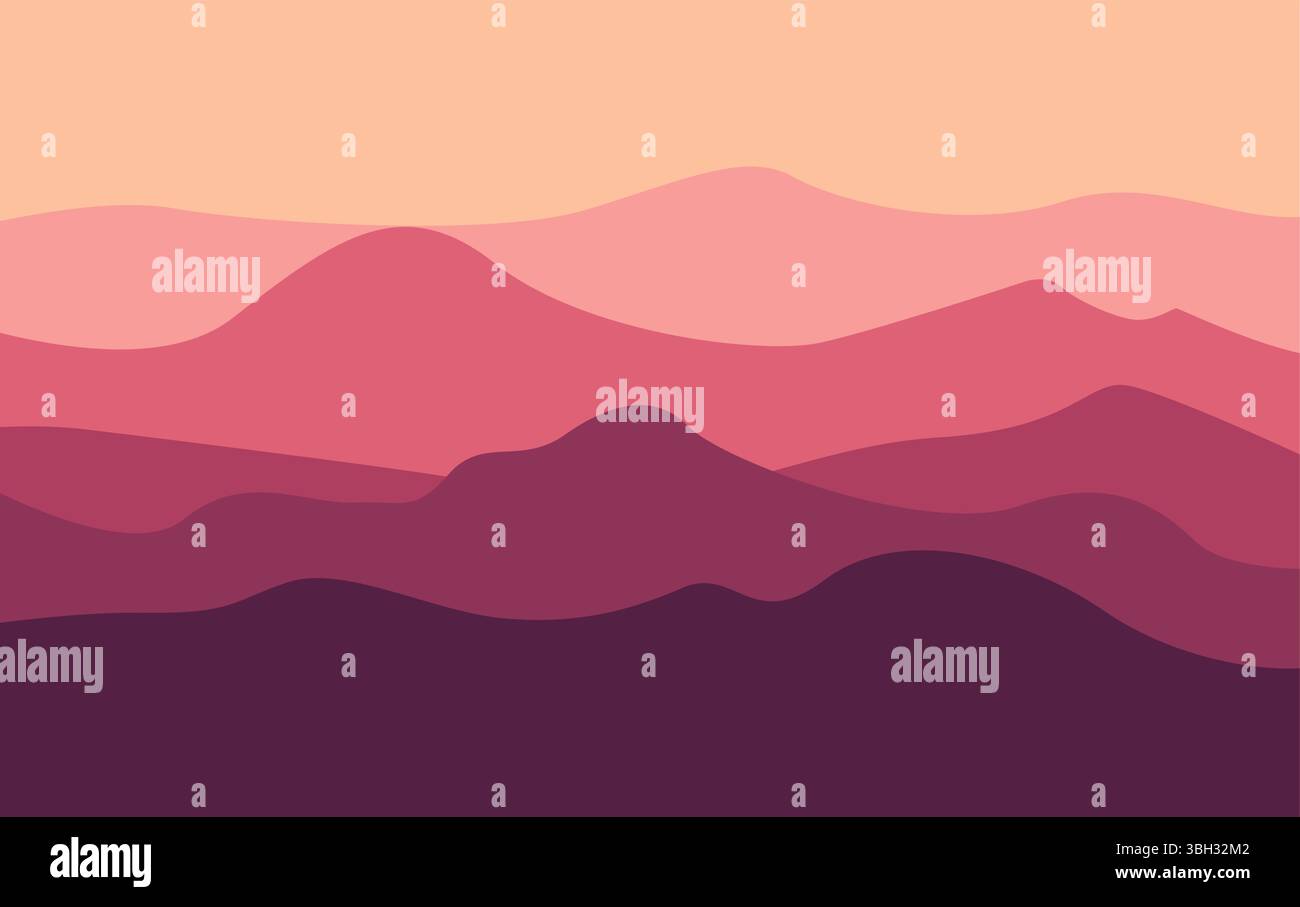 Morning Mountain Layers Background Vector. Abstract Mountain Design ...