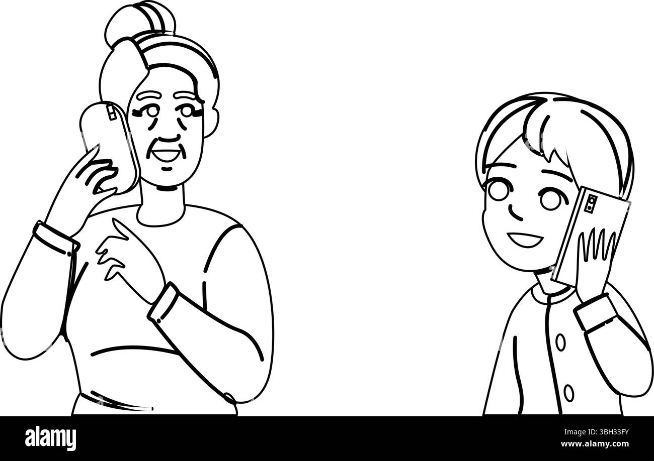 Family video call kid Cut Out Stock Images & Pictures - Alamy