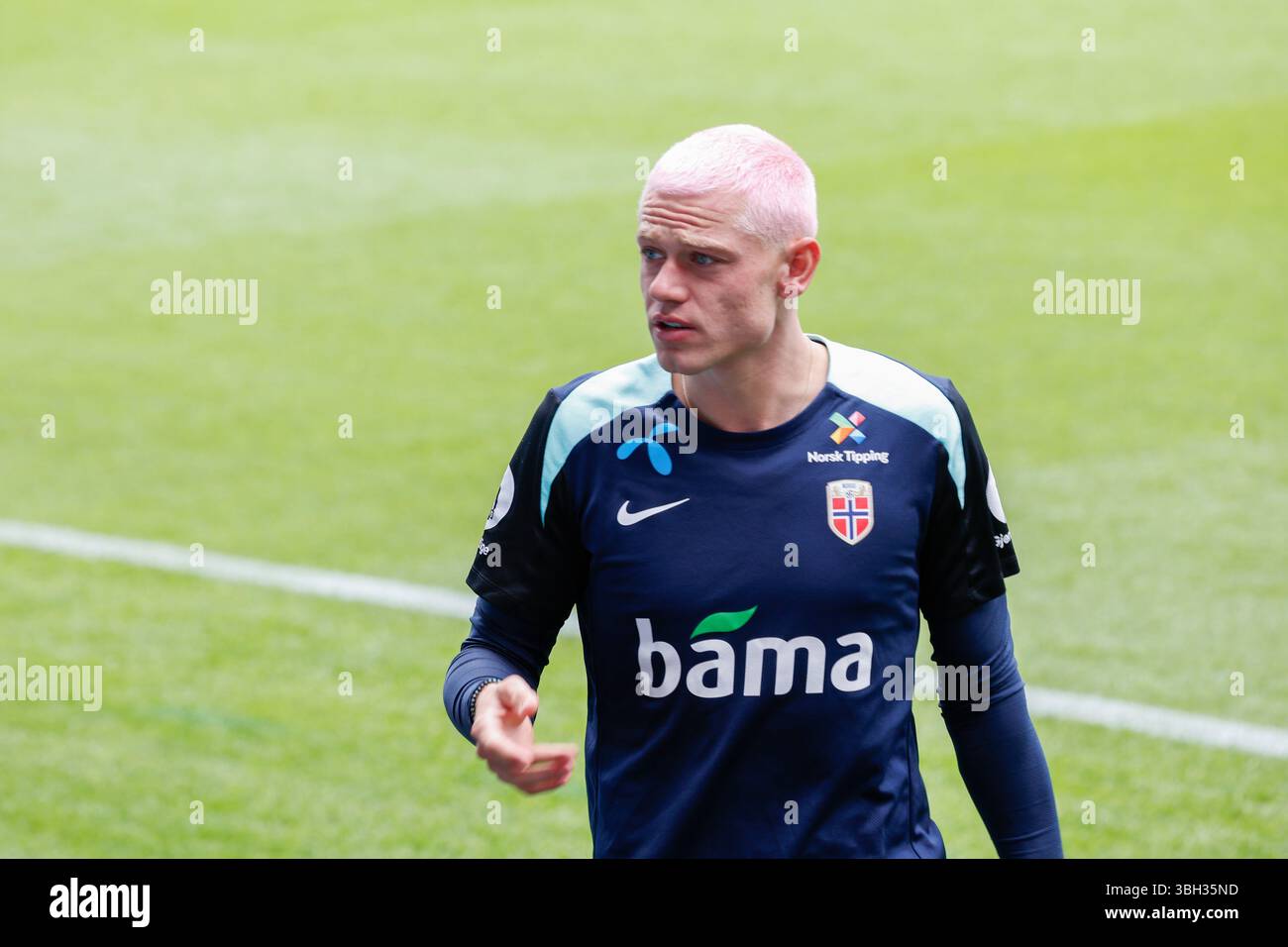 Oslo 20250607. Julian Ryerson during training with the Norwegian men's ...
